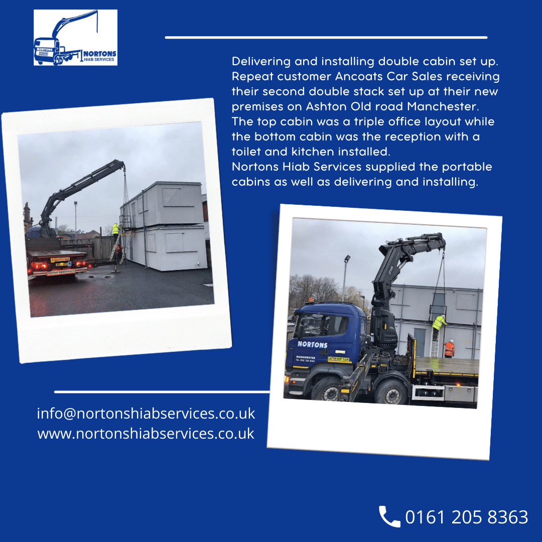 Delivering and installing double cabin set up