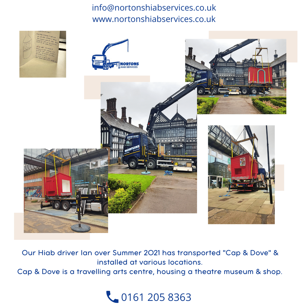 Our Hiab driver Ian over Summer 2021 has transported "Cap & Dove ...