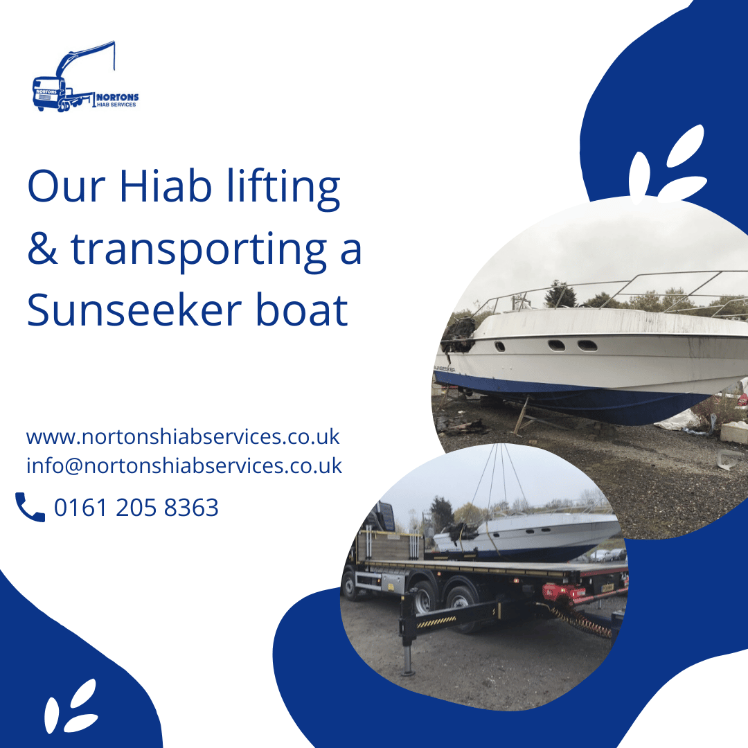 Our Hiab lifting & transporting a boat